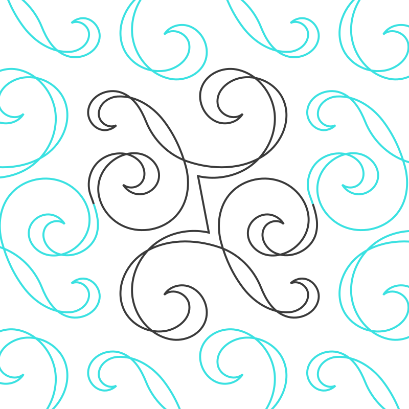 Cabaret Curls - Pantograph - Ma Tante Quilting